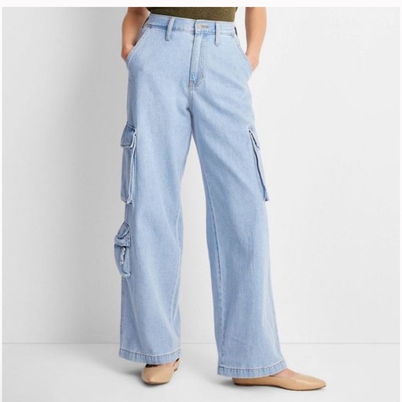 Universal Thread | Jeans | Nwt Womens Highrise Wide Leg Denim Cargo ...